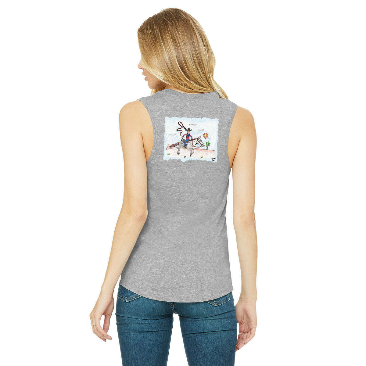 Cowboy with a Lasso Female Muscle Tank – CM Design and Gifts