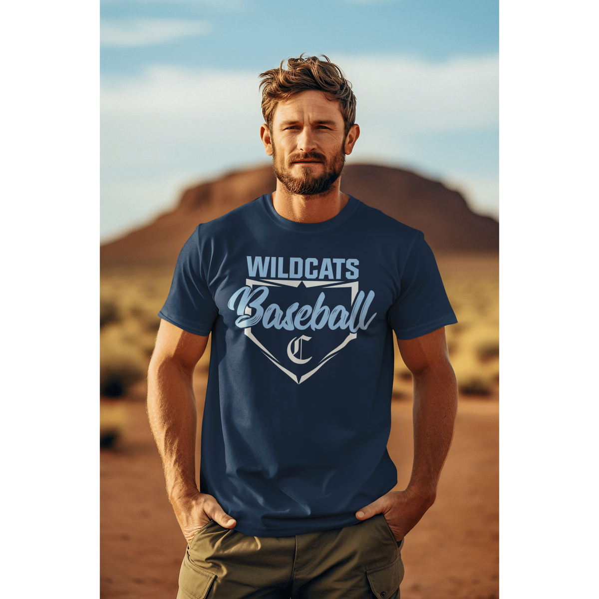 CCHS Baseball Wildcat Script Tee – CM Design and Gifts
